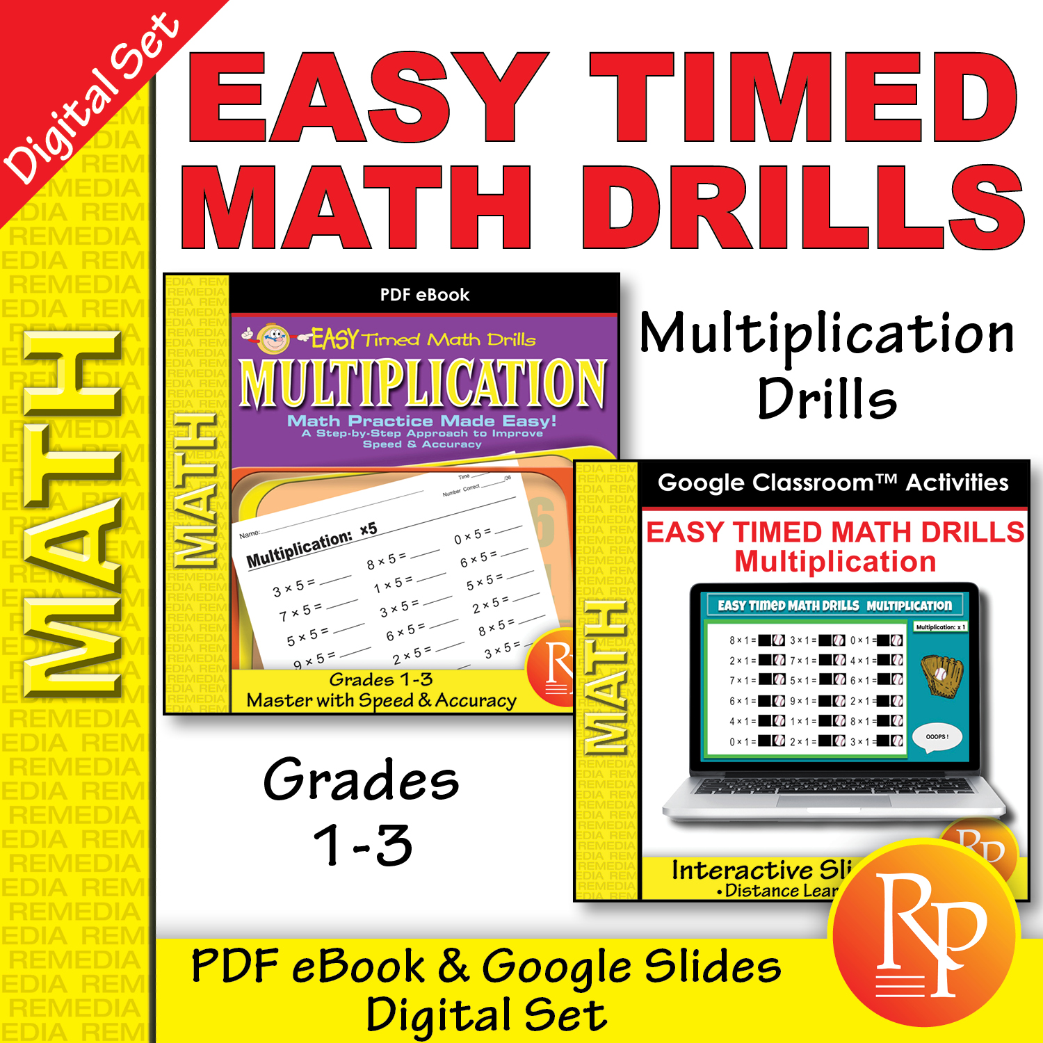 Timed Math Drills - PDF & Google SET: Easy - Fun Activities - Self Checking